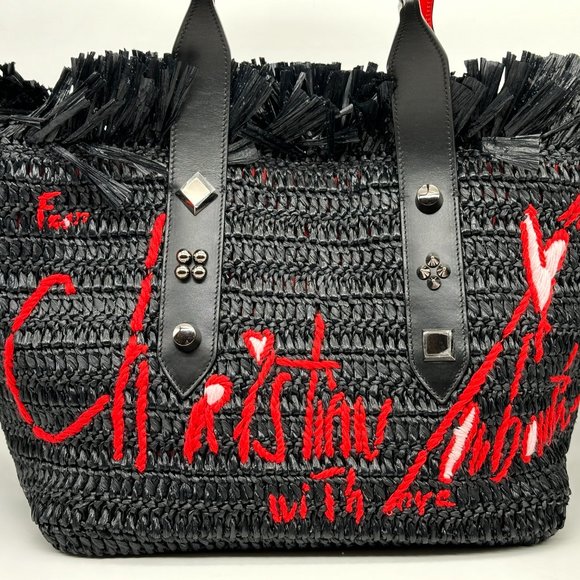 Christian Louboutin | Bags | Christian Louboutin Frangibus Cl Raffia ...